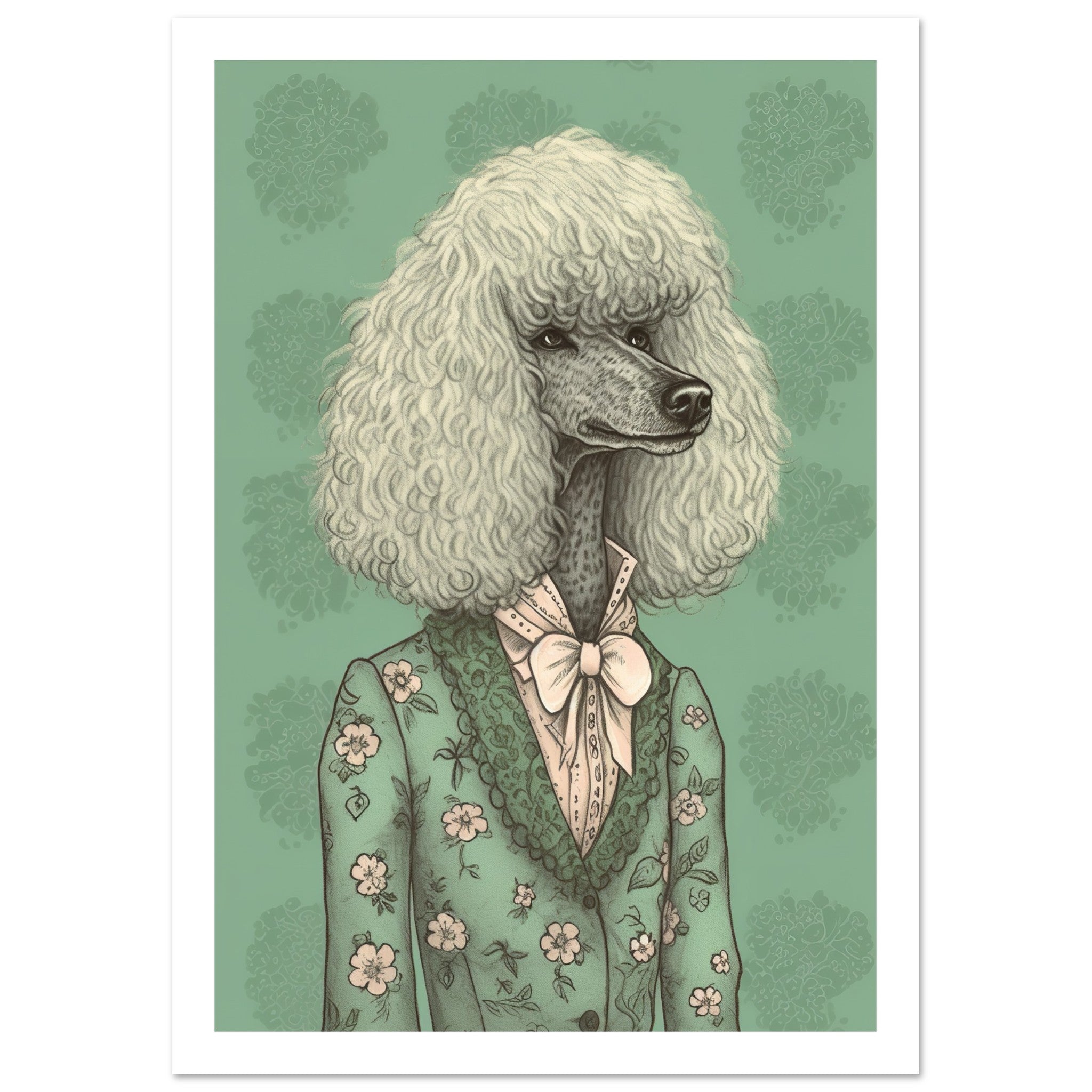 Pampered Poodle Dog Portraiture Wall Art Print – ART ilk