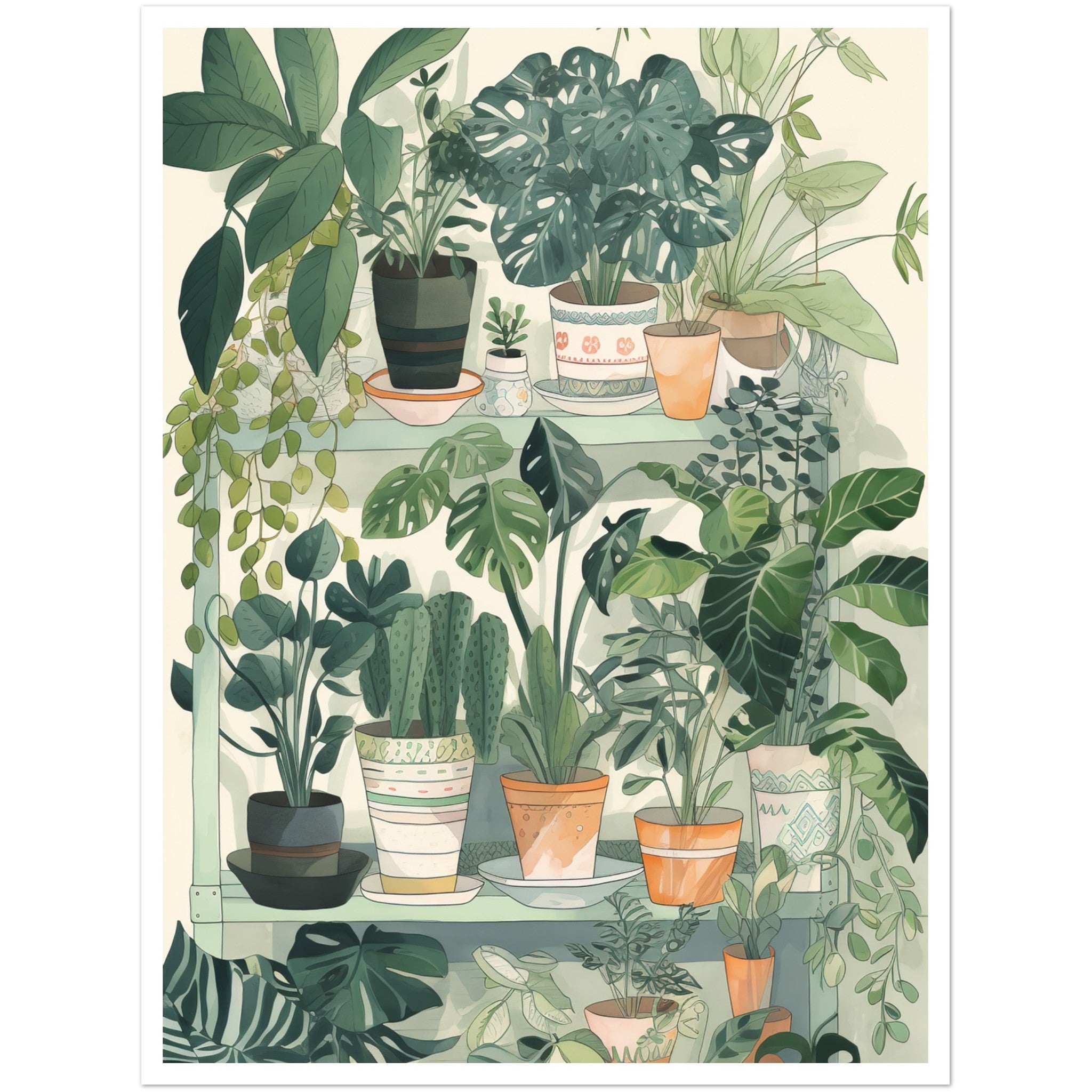 Crowded Botanical House Plants Wall Art Print – ART ilk