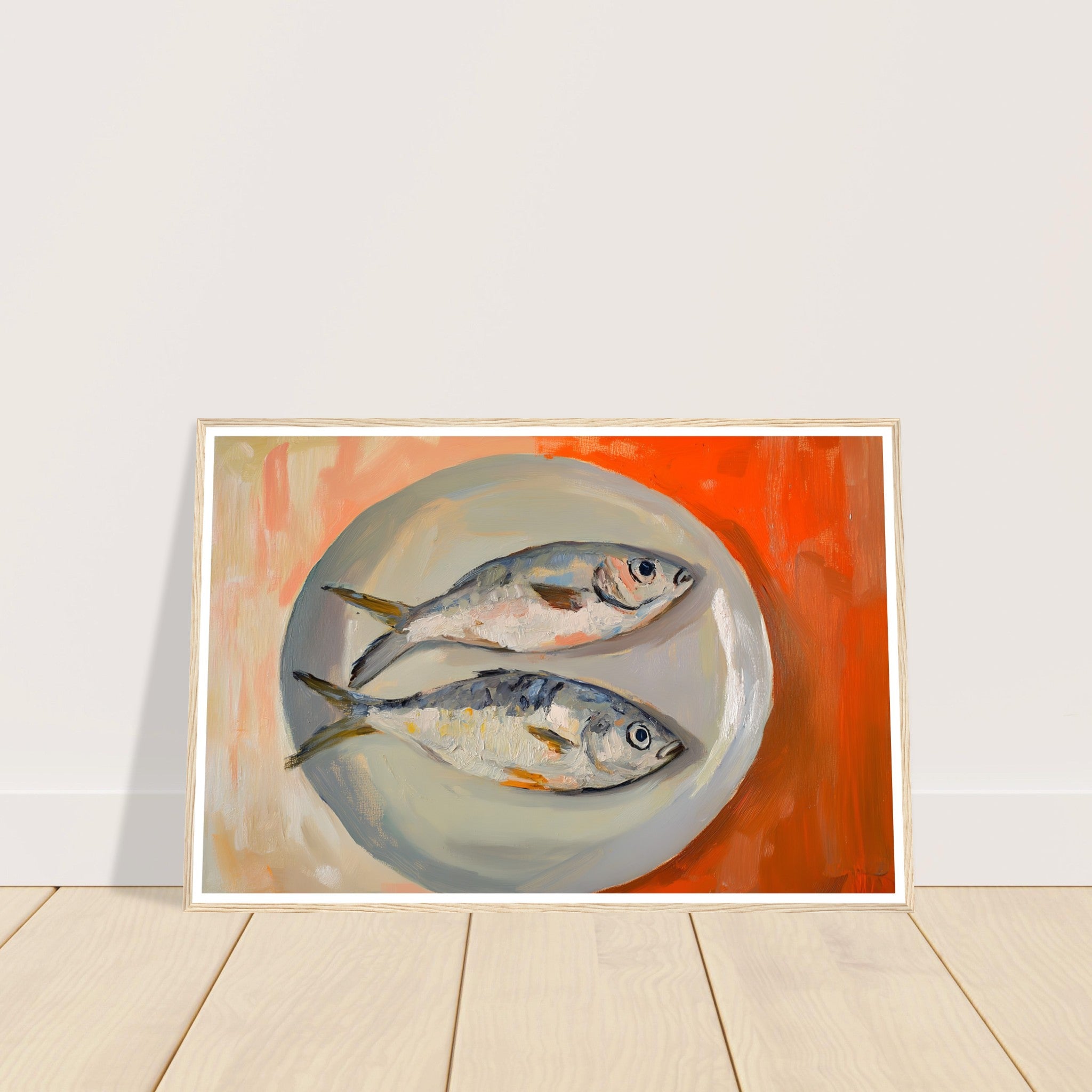 Minimalist Fish Still Life Oil Art Print – ART ilk