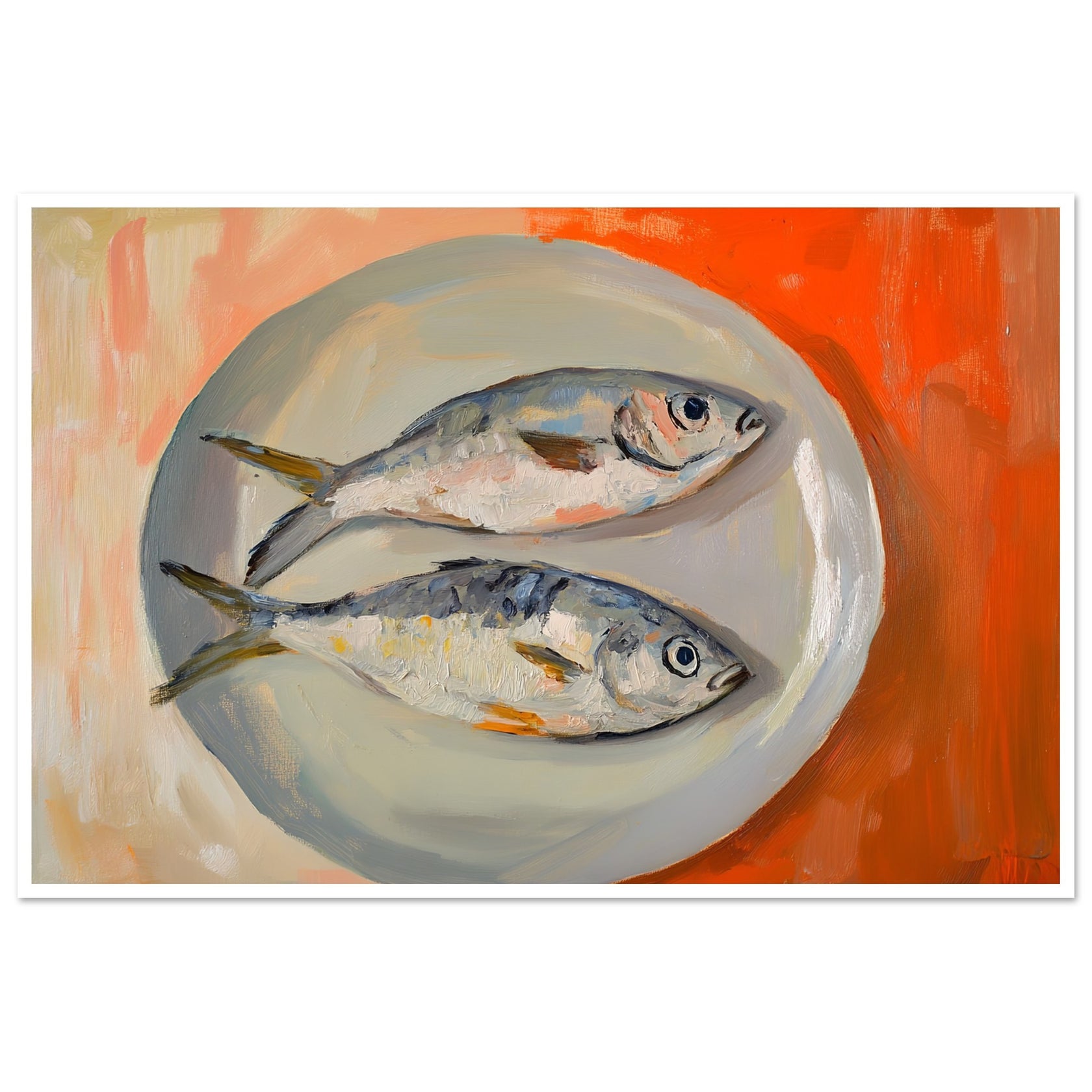 Minimalist Fish Still Life Oil Art Print – ART ilk